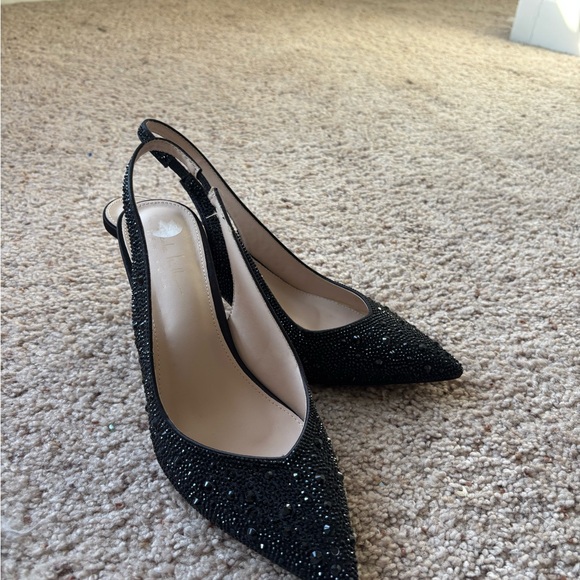 Nicole Miller | Shoes | Nicole Miller Black Sparkly Slingback Heels ...